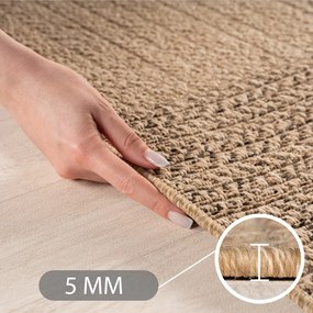 Hnědý kulatý vnitřní a venkovní koberec ø 160 cm Timber 1405 – Ayyildiz Carpets
