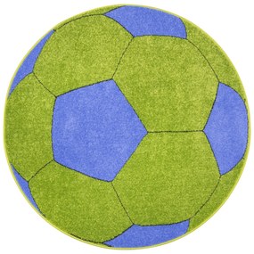 Kulatý koberec Fotbalový balón zelený modrý Rozměr: průměr 100 cm