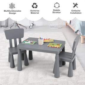 Costway 3 TLG. Dětská sedací sestava, dětský stůl s 2 židličkami, dětský nábytek