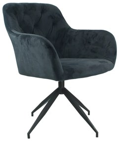 Otočná židle, tmavě šedá Velvet látka/černá, Tempo Kondela VELEZA NEW