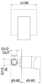Sapho Sapho, LATUS podomítková sprchová baterie, 1 výstup, černá matná, 1102-76B