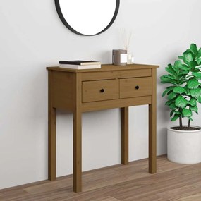 vidaXL Konzolový stolek 70 x 35 x 75 cm masivní borové dřevo [814612] Barva: medová hnědá