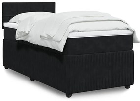 Box spring postel s matrací černá 90x200 cm samet 3289952