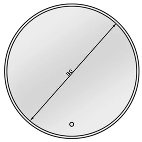 Eltap Zrcadlo Gerbinie L s LED osvětlením ⌀80 cm, zlaté