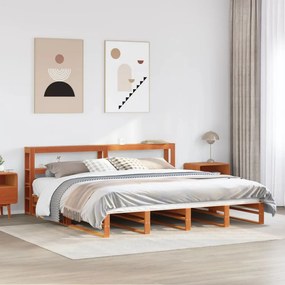 Postel bez matrace voskově hnědá 180 x 200 cm masivní borovice 3306506