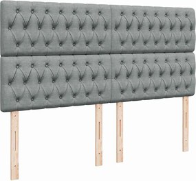 Box spring postel s matrací světle šedá 200 x 200 cm textil 3292170