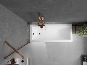 Mexen Next, vanová zástěna 1-křídlová 60 x 150 cm, fixní křídlo, 6 mm námraza sklo, růžové zlato profil, 895-060-000-00-30-60