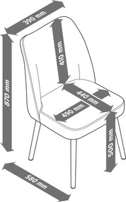 Tchibo - Polstrovaná židle do jídelny - barva: šedá