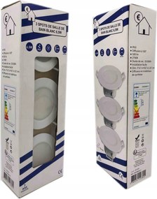 Sada 3 Zapuštěných Led Koupelen IP65 6,5W 2700K