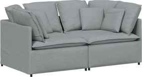 Modulární pohovka s polštáři textil světle šedá 3321237