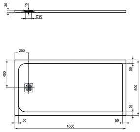 Ideal Standard Ultra Flat S - Sprchová vanička 160 x 80 cm, Písková, K8276FT