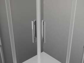 Mexen Exo, čtvercový sprchový kout s posuvnými dveřmi 80x80 cm, 6mm čiré sklo, chromový profil, 8111-080-080-01-00