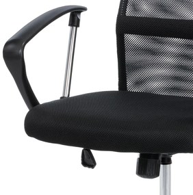 Autronic Kancelářská židle s podhlavníkem z ekokůže, potah černá látka  MESH a síťovina