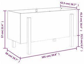 Zahradní vyvýšený záhon bílý 101 x 50 x 57 cm masivní borovice,  825213