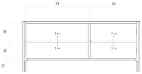 TV stolek z dubového dřeva v přírodní barvě 111x48 cm Twig – The Beds