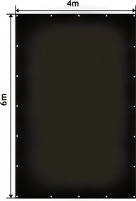 JAGO Plachta 650 g/m², hliníková oka, černá, 4 x 6 m