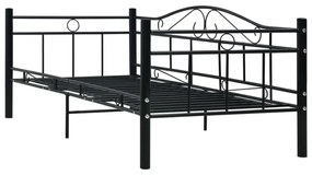 Petromila Rám denní postele černý kovový 90 x 200 cm