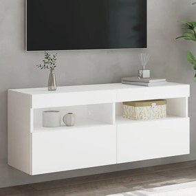 vidaXL Nástěnná TV skříňka s LED osvětlením 100 x 30 x 40 cm [837215] Barva: Bílá