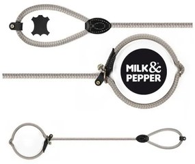 MILK&PEPPER Stahovací obojek pro psy s vodítkem šedý