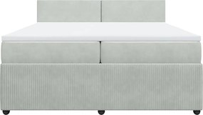 Box spring postel s matrací světle šedá 200x200 cm samet 3290124