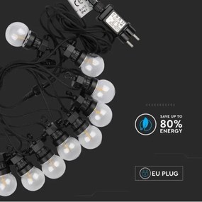 LED Venkovní řetěz STRING 5m 10xLED/0,4W/24/230V 3000K IP44