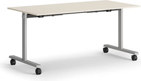 Mobilní stůl MATCH, 160x80 cm, šedá podnož, bříza