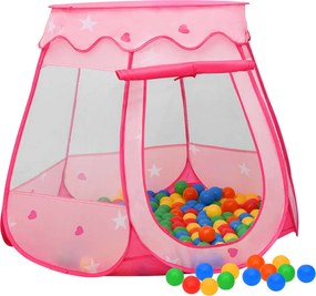 vidaXL Dětský stan na hraní s 250 míčky růžový 102 x 102 x 82 cm [3107725] Barva: Vícebarevné 2