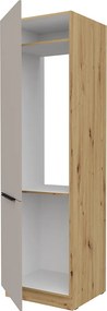 ARIA li | vysoká skříňka 60 LO-210 2F na vestavnou lednici | 60 cm | ANTI FINGERPRINT povrch | artisan/béžová