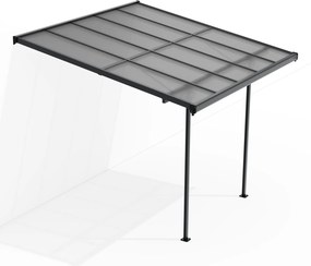 Juskys Hliníkové zastřešení terasy Borneo Barva: tmavě šedá, Velikost: 3 × 3 m