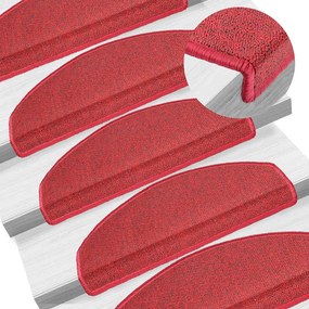 Schodové rohože 20 ks 65 x 24 x 4 cm červené půlkulaté velké 3365794