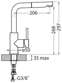 ALVEUS 1135366 - Dřezová baterie s vytahovací sprškou SARA 29,7 cm satin