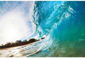 DIMEX | Samolepicí vliesová fototapeta na zeď Vlny oceánu MA-5-0213 | 375 x 250 cm | tyrkysová, modrá, bílá