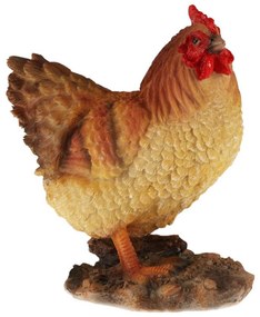 Zahradní figurka z polyresinu Chicken, 19 cm, hnědá