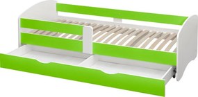 Postel s roštem a úložným prostorem 80x160, bílá/zelená, COCOLINO Kondela 0000395625