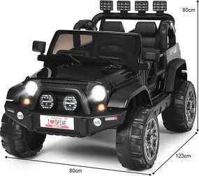 Costway Elektrické auto 12 V napájené baterií se 2 sedadly, černé, černý