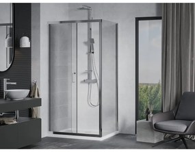 Mexen Apia sprchový kout s posuvnými dveřmi 130 x 90 cm, čiré sklo-chromový profil + sprchová vanička, 840-130-090-01-00-4010
