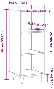 Příborník dub sonoma 34,5 x 32,5 x 90 cm kompozitní dřevo