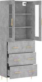 Skříň highboard betonově šedá 69,5x34x180 cm kompozitní dřevo 3198397