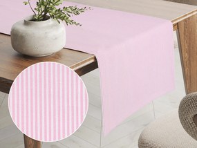 Biante Bavlněný běhoun na stůl Sandra SA-255 Růžovo-bílé proužky 20x120 cm