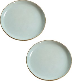 Sinsay - Puntíkované talíře s okrajem 2 pack - zelená