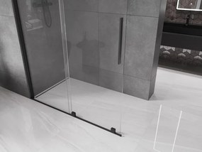 Mexen Velar posuvná sprchová stěna Walk-in 160 x 200 cm, transparentní 8 mm, černá - 871-160-000-03-70