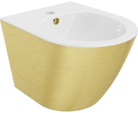 Mexen Lena, závěsný bidet 480x370x325 mm, bílá - zlatý vzor, 35224807