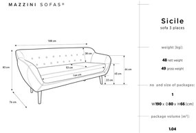 MAZZINI SOFAS Třímístná pohovka Sicile