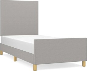 Rám postele bez matrace světle šedý 90 x 200 cm textil 3124863