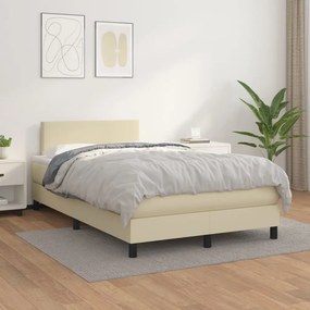 Box spring postel s matrací krémová 120x200 cm umělá kůže 3140995
