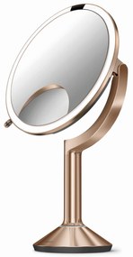 Kosmetické zrcátko simplehuman sensor trio, led osvětlení, 1x/5x/10, dobíjecí, rose gold
