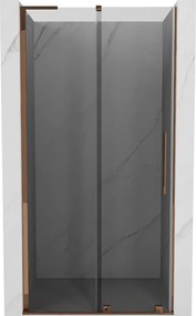 Mexen Velar L, posuvné sprchové dveře do otvoru 110 cm, 8mm šedé sklo, růžové zlato, 871-110-003-41-60