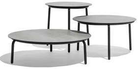 Starling nízký stůl, HPL Ø64 tmavě šedá černá Todus