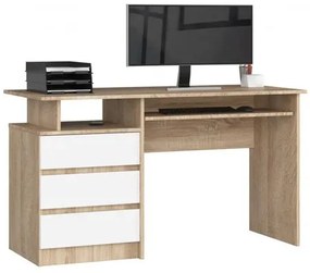 Počítačový stůl CLP 135cm Sonoma/bílá