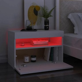 Noční stolky LED osvětlení 2 ks bílé 60x35x40 kompozitní dřevo 3082775